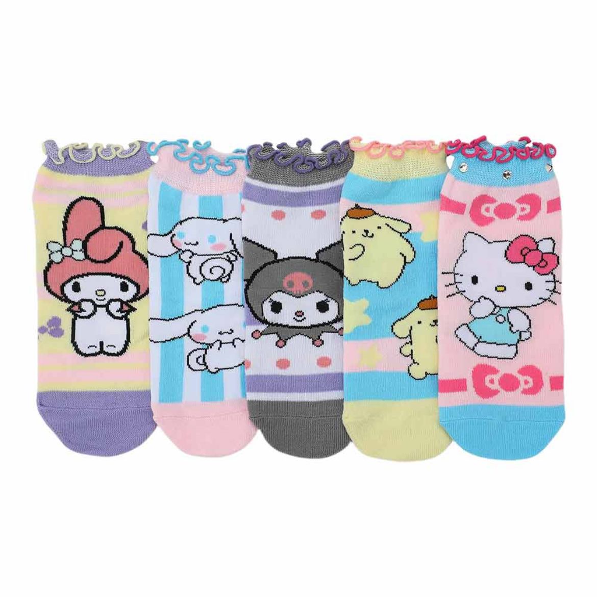 Hello Kitty and Friends 5-Pc Frilly Ankle Sock Set