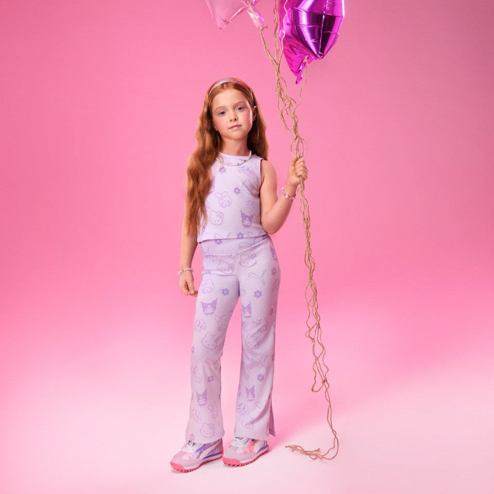 Hello Kitty and Friends x PUMA Kids Ribbed Flared Leggings (Lilac Fros