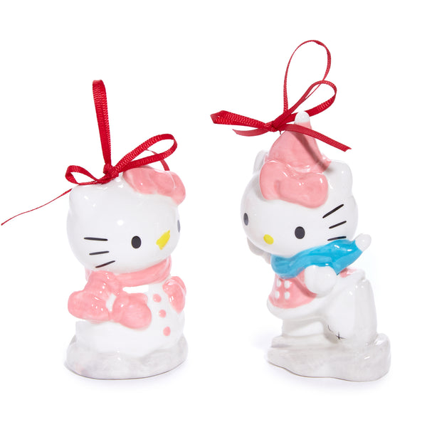Hello Kitty 2-pc Holiday Ceramic Ornament Set (Winter Play)