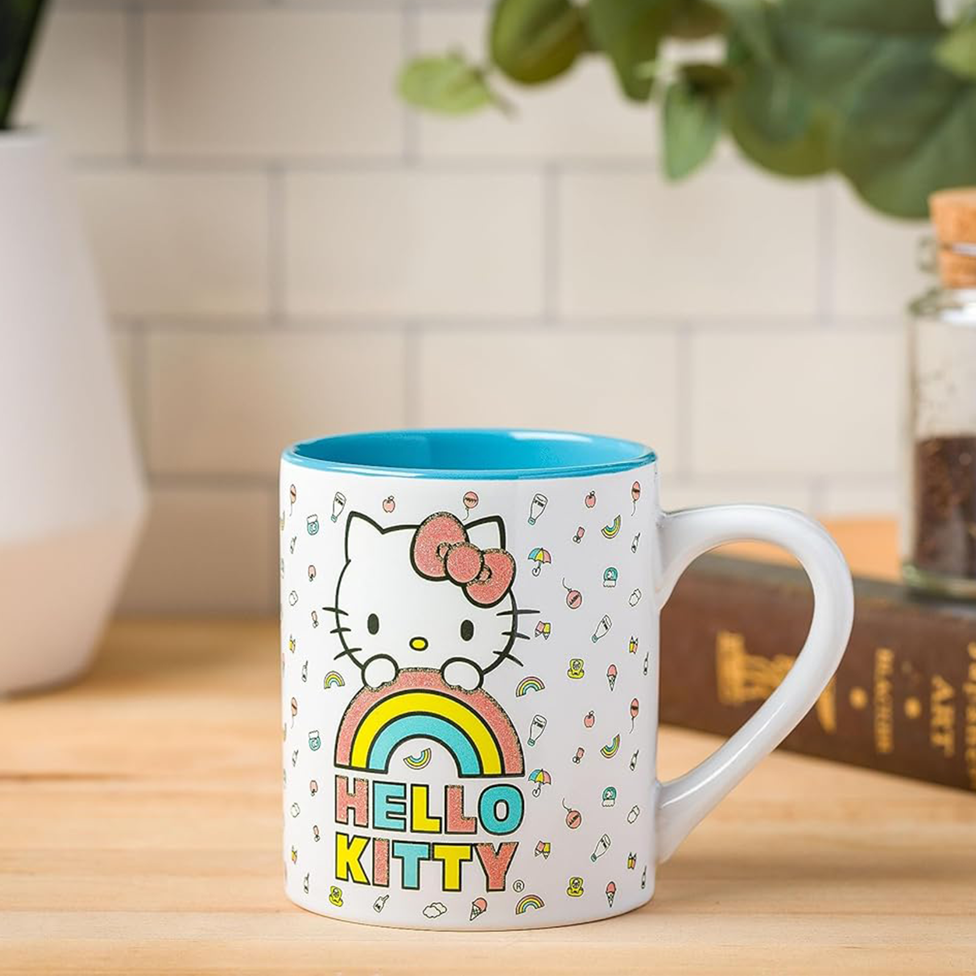 Hello Kitty Rainbow Glitter Ceramic Mug