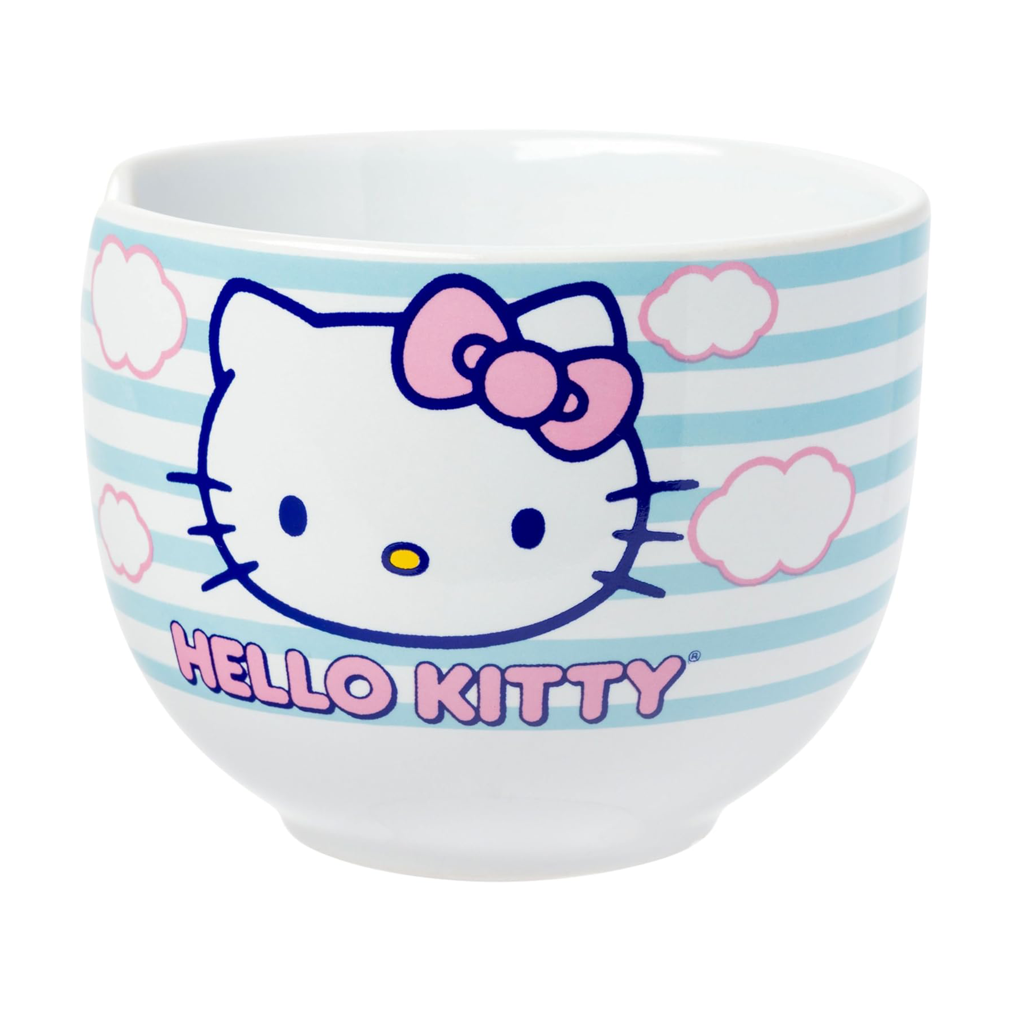 Hello Kitty Ceramic Ramen Bowl and Chopstick Set (Clouds)