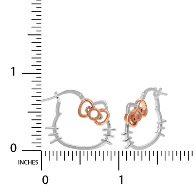 Hello Kitty Sterling Silver Hoop Earrings