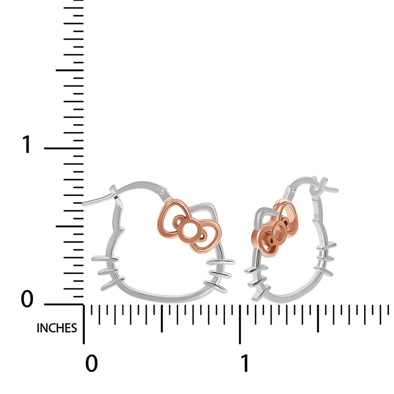 Hello Kitty Sterling Silver Hoop Earrings