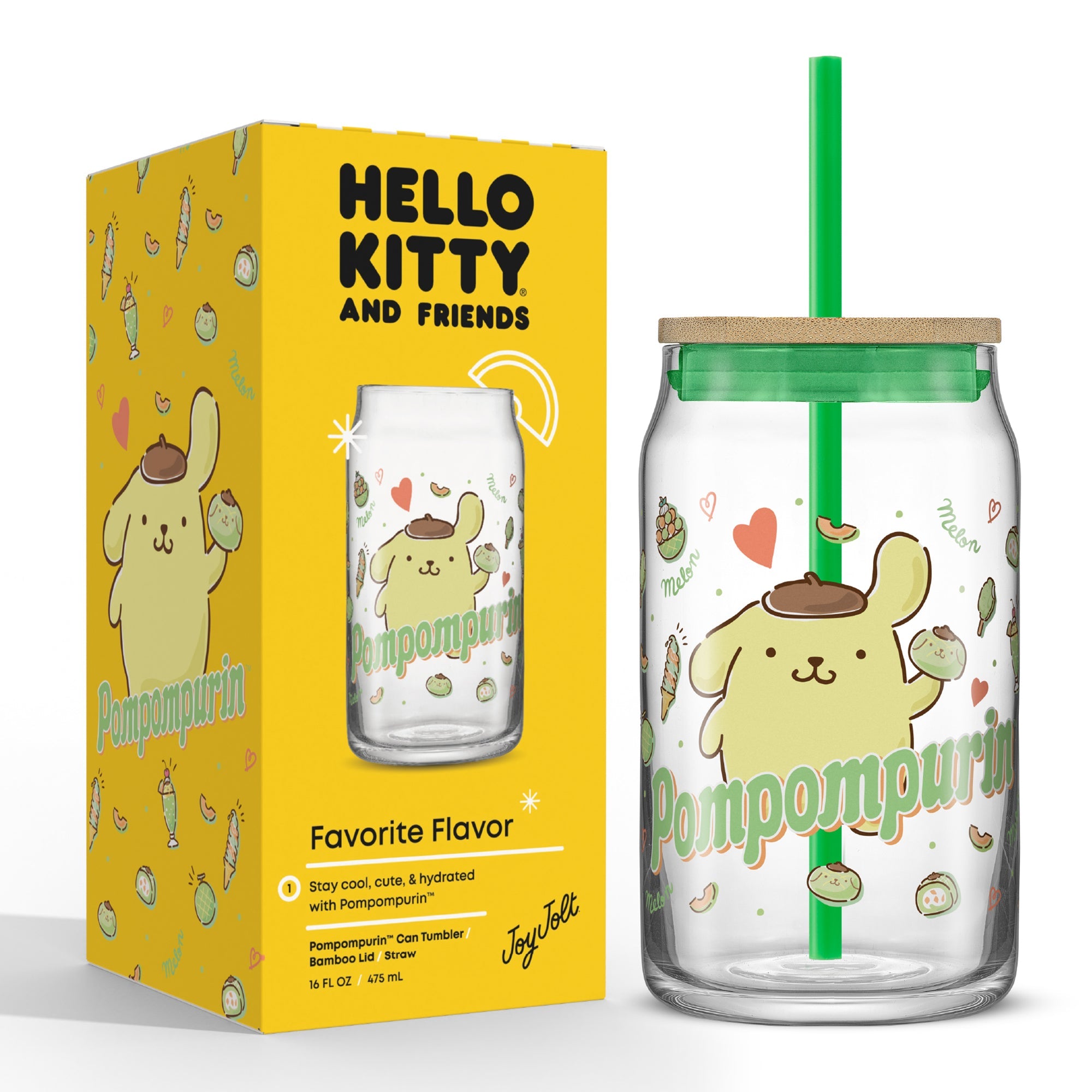 Pompompurin Favorite Flavor Lidded Glass Tumbler