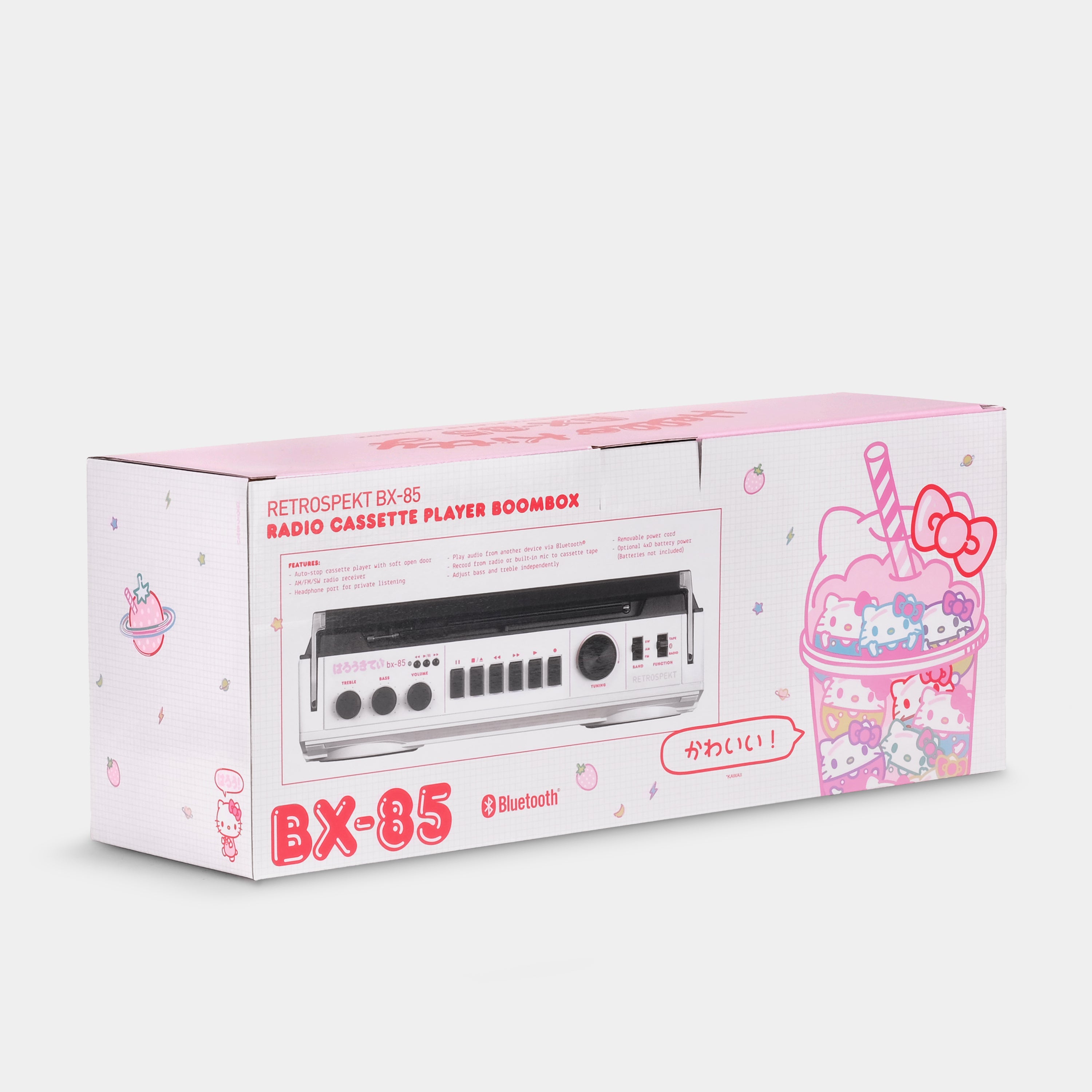 Hello Kitty Strawberry Kawaii BX-85 Bluetooth Cassette Player Boombox