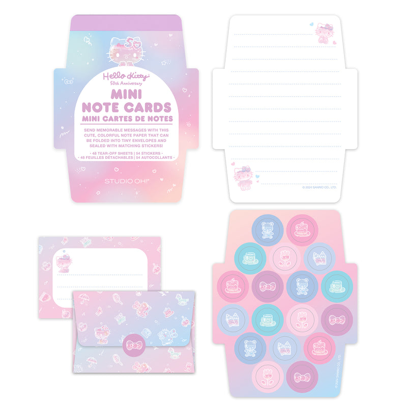 Hello Kitty x Studio Oh! 50th Anniversary Mini Note Cards and Sticker
