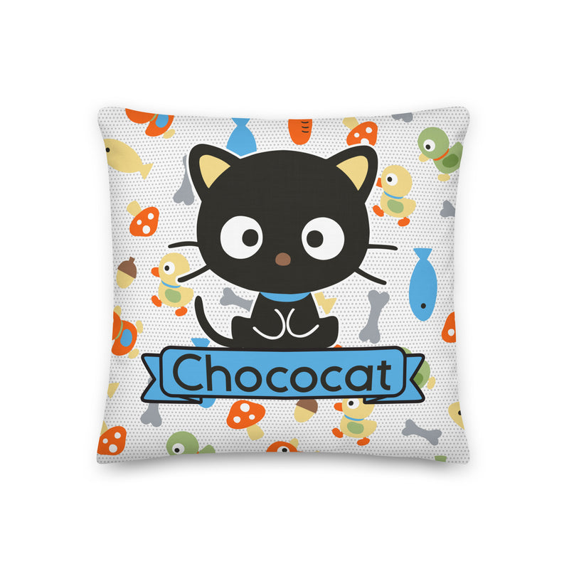 Chococat Fish & Acorns 18" Square Pillow
