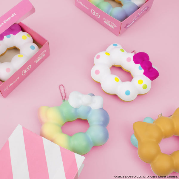 Hello Kitty Mochi Donut Squishy Keychain