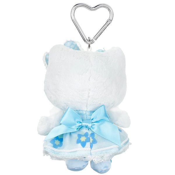 Hello Kitty Blue Plush Mascot Keychain (50th Anniv. Floral Series)