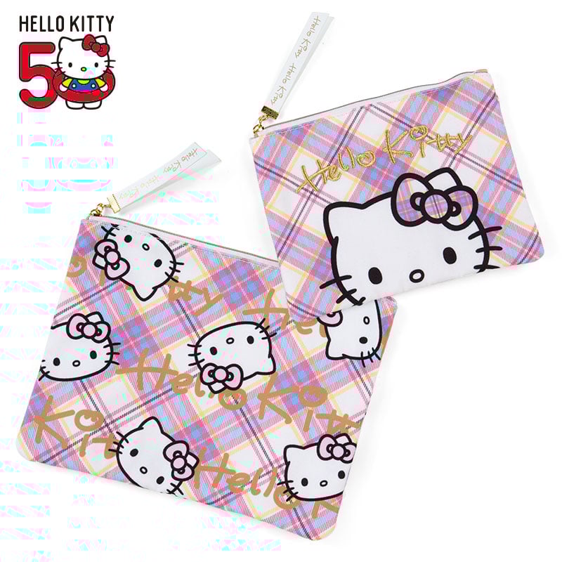 Hello Kitty 2-Piece Pouch Set (Hello Kitty Dress Tartan Series)
