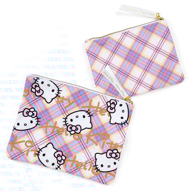 Hello Kitty 2-Piece Pouch Set (Hello Kitty Dress Tartan Series)