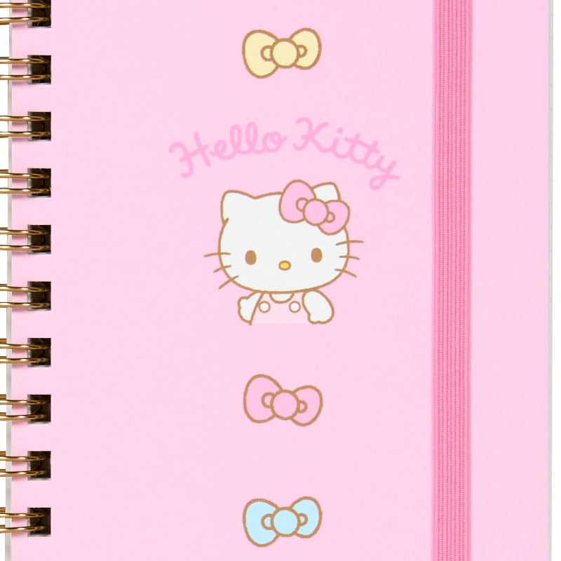 Hello Kitty Slim Spiral Notebook (Elastic Closure)