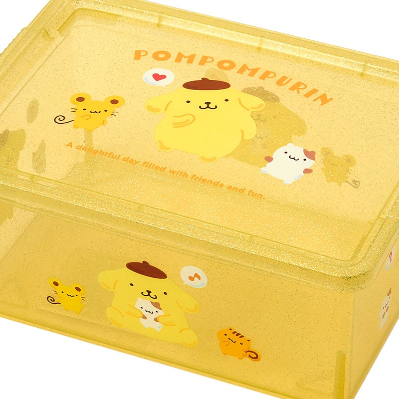 Pompompurin Clear Glitter Storage Bin (S)